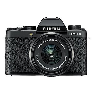 Fujifilm X-T100 Mirrorless Digital Camera w/XC15-45mmF3.5-5.6 OIS PZ Lens - Black