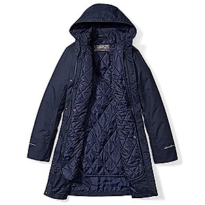 Eddie Bauer Women's Girl On The Go Insulated Trench Coat, Dk Charcoal Htr, Medium