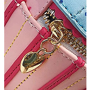 QZUnique Women's PU Leather Shoulder Bag Novelty Ice Cream Shaped Crossbody Bags Cute Phone Chain Bag Handbag Messenger Portable Bag