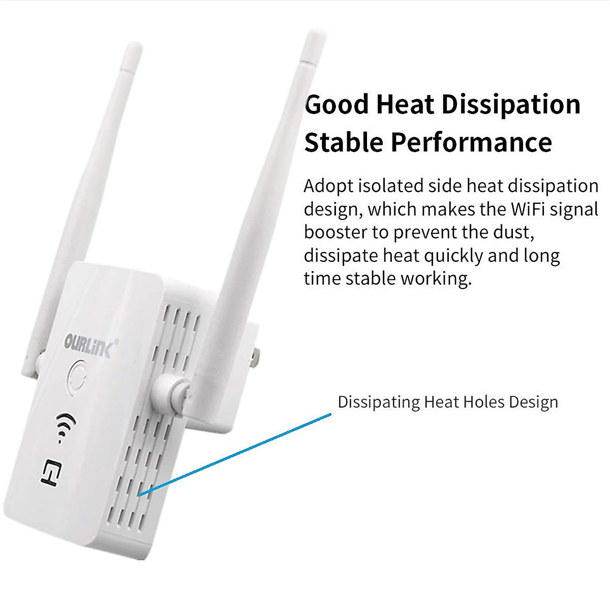 1200Mbps WiFi Range Extender OURLINK AC1200 Signal Booster Repeater, Add Coverage up to 1500 sq.ft. in Your House, Extend 2.4GHz & 5GHz Wi-Fi, Easy Setup