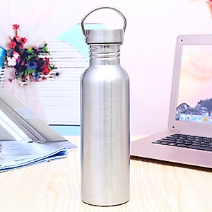 Drinking Bottles for Adults,350/500/750ml Portable Single Stainless Steel Travel Jug Water Bottle Kettle - Silver 750ml