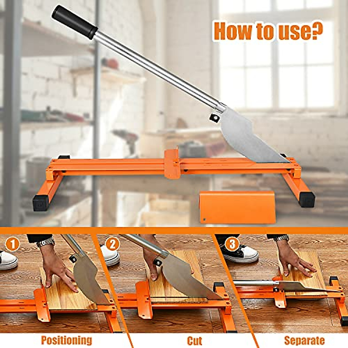 Nisorpa Upgraded Vinyl Plank Cutter Manual Laminate Floor Cutting Tool with Movable V Support Heavy Duty Steel Quick Cut for 8-12inch Wide Floor Tiles