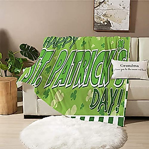 Throw Blanket St. Patrick's Day Fleece Blanket for Winter Comfortable Cozy Soft Fuzzy Couch Flannel Throw Suitable for All Seasons (90"x80"/228x203cm)