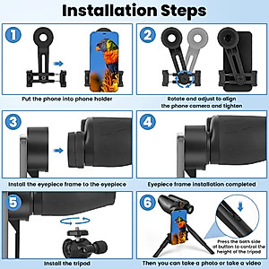 25X30 HD Binoculars for Adults with Universal Phone Adapter,Tripod and Tripod Adapter- Large View Waterproof Binoculars with Super Bright for Bird Watching,Hunting,Theater and Concerts