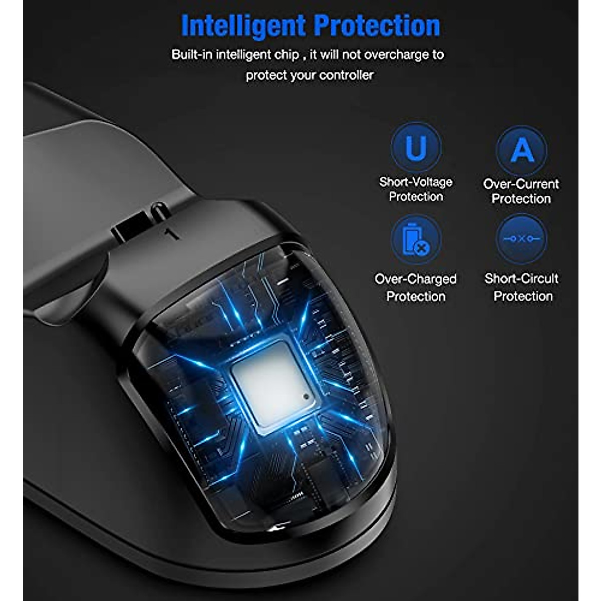 PS4 Controller Charger Dock Station, PS4 Remote Charging Station with Fast-Charging Port, Replacement for Playstation 4 Controller Charger