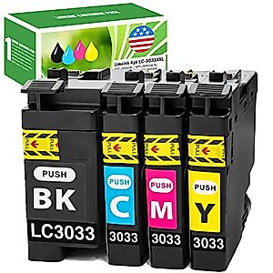 Limeink Compatible Ink Cartridges Replacement for LC3033XXL XL LC3033 BK/C/M/Y Ink Cartridges for Brother LC3033 Ink Cartridges for Brother Ink Cartridges LC3033 LC3033BK MFC-J995DW 4 Pk