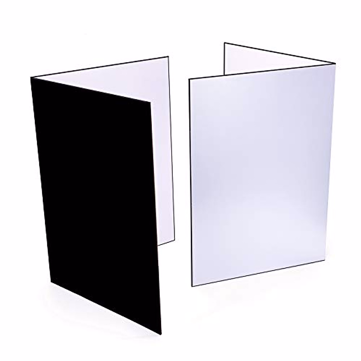 (2 Pcs) Light Reflector 3 in 1 Photography Reflector Cardboard, A4 (12x8 Inch) Size Folding Light Diffuser Board for Still Life, Product and Food Photo Shooting - Black, Silver and White, 2 Pack