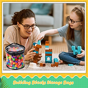 Ribbonlic 6 Pcs Toy Storage Bags, PVC Clear Toy Organizing Bags with Zipper, Waterproof Toy Bags for Board Games, Building Blocks, Puzzles and Small Toys