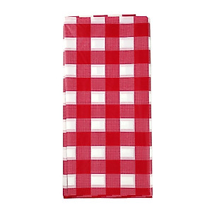 Pack of 4, Picnic Table Cloth, Red and White Checkered Tablecloth, Plastic Tablecloth, Disposable Party Tablecloth, Plaid Tablecloth by Crystal Lemon