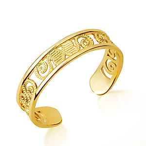 10K Yellow Gold Women's Bohemian Chic Filigree Toe Ring