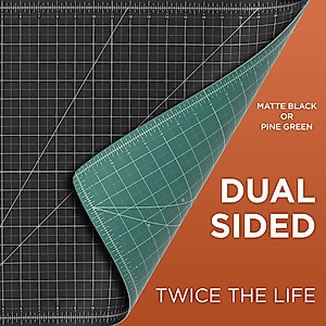 ALVIN Cutting Mat Professional Self-Healing 12"x18" Model GBM1218 Green/Black Double-Sided, Rotary Cutting Board for Crafts, Sewing, Fabric - 12x18 Inch