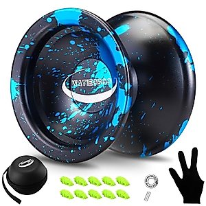 WATIEOBOO Unresponsive Yoyo Professional, Aluminum Yoyo for Kids, Beginner Yoyo Ball, for Advanced Yo-Yos Players with U Type KK Bearing + Yo-Yo Storage Bag + Glove and 10 Replacement Yoyos Strings