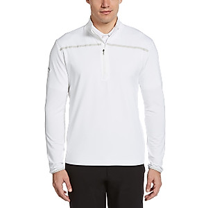 Callaway Men's Weather Series ¼ Zip Mock Neck Pullover For Men, Extended Sizes, Men’S Performance Apparel (Sizes Small-4Xl Big & Tall), White, 4X-Large