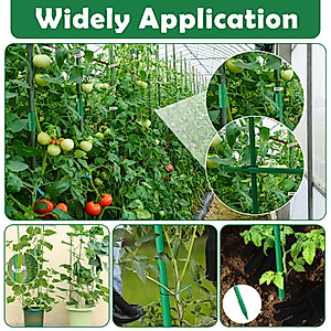 Cludoo 94PCS Garden Stakes Set with 30 Sets Fiberglass Plant Stakes Sticks Supports and Accessories, DIY 4ft 5ft 6ft 7ft Tomato Stakes for Tomato,Vegetables, Pepper, Fences Indoor Outdoor Plants