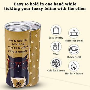 Cozy Home Base – Cat Lovers – Cat Gifts for Women – Coffee Tumbler, Funny Coasters, Kitchen Towel Gift Set