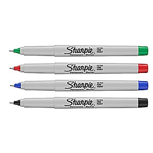 SHARPIE Permanent Markers | Ultra-Fine Point | Assorted Colours | 12 Count