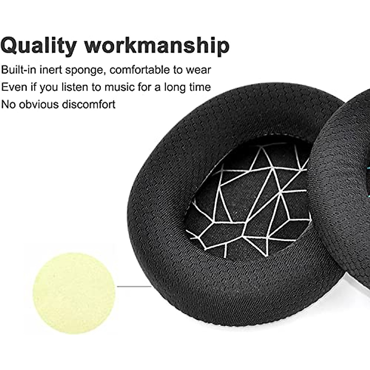 Arctis 9X Replacement Earpads Printing Mesh Ear Cushions for SteelSeries Arctis 1/3/5/7/9 Arctis Pro Arctis 9X Headphones Noise Canceling Headset Ear Pads Earmuff Repair Parts (Black+White)