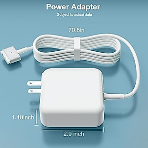 Mac Book Air Charger, Replacement for Mac Book Air AC 45W T-tip Shape Connector Power Adapter, Laptop Charger for Mac Book Air 11 inch and 13 inch (2012 2013 2014 2015 2017)