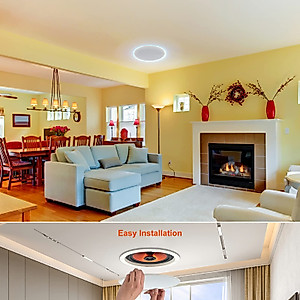 Herdio 6.5” Flush Mount in-Ceiling Speakers Passive Speaker System 150 Watts Perfect for Humid Indoor Outdoor, Kitchen,Bedroom,Bathroom,Covered Porches(Single)