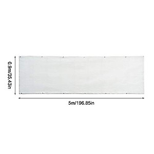 ALXFFBN Balcony Privacy Screen 5 x 0.9 M White Windbreak Net Fence Sunshade Weatherproof HDPE Privacy Protector Balcony Cover with 24 Cable Ties and 66 Ft Rope