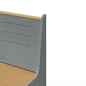 Urban Home Furniture Chapman 2 Tone Natural/Grey Solid Wood Corner Dining Set, Reversible Breakfast Nook