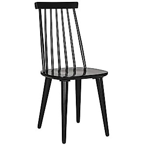 Safavieh American Homes Collection Burris Country Farmhouse Wood Black Spindle Side Chair (Set of 2)