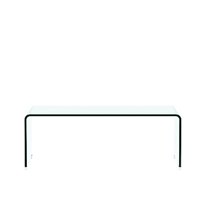 IANIYA Tempered Glass Coffee Table for Modern Living Room Decor, Easy to Clean with Safe Rounded Edges and Durable Design, 39.3" L x 19.6" W x 13.78" H (1, Transparent Coffee Table)