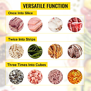 VEVOR 110V Commercial Meat Cutter Machine 1100LB/H Electric Meat Cutting Machine 750W Commercial Meat Slicer 3mm Blade Restaurant Food Slicer Stainless Steel For Kitchen Restaurant Supermarket