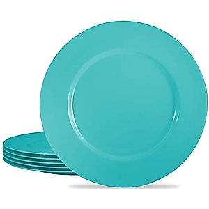 Calypso Basics by Reston Lloyd Melamine Dinner Plate, Set of 6, Turquoise