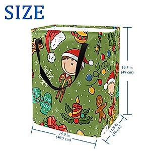 Christmas Boy Gifts Print Collapsible Laundry Hamper, 60L Waterproof Laundry Baskets Washing Bin Clothes Toys Storage for Dorm Bathroom Bedroom