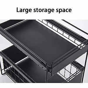 Under Sink Storage Kitchen Storage Rack,Under Sink Storage Racks,Under Sink Organizer,pull-out Cabinets,countertop Storage,Kitchen Tidy Organiser,for Kitchen Bathroom, White 40.5*27.7*39.5cm