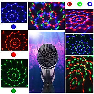 Sound Activated Party Lights, Yohuton Dj Lighting, RBG Disco Ball, Strobe Lamp Stage Par Light for Home Room Dance Parties Birthday DJ Bar Karaoke Xmas Wedding Show Club Pub Great Gift