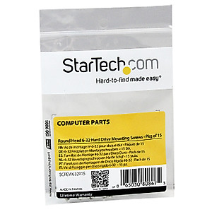 StarTech Round Head Replacement 6-32 Hard Drive Mounting Screws - 15 Pack SCREW632R15