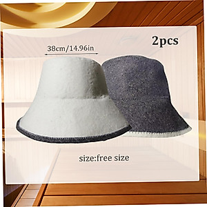 NewGtuizi Sauna Hat for Women and Men,2PCS Felt Water Absorbent Sauna Hat for Women Men Regulate Temperature Fisherman's Sauna Cap Style2