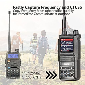 Radtel RT-470X Tri-Band Ham Radio Walkie Talkies 256CH Aviation Air Band Two Way Radio NOAA Police Scanner Marine UHF VHF Long Range Handheld Transceiver USB-C, Wireless Copy Frequency