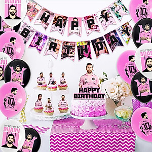 Baeccheo Football Birthday Party Decorations, Birthday Party Supplies Set Include Happy Birthday Banner, Balloons, Cake Topper and Cupcake Toppers for Boys Girls Football Themed Birthday