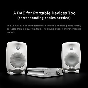 aune X8 18th Anniversary Edition DAC/Hi-Res 768k/32bit DSD512, Op-Amp Replaceable, FPGA, USB/Coaxial/Optical in, RCA Preamp&Line Out/TRS Balanced Out, for PC/Phone OTG/Player/Transport (Silver)