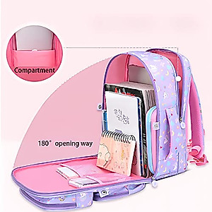 Rxudurp Girls Rainbow Backpacks Unicorn School Bags for Kids 6-8 Cute Bookbag Elementary School Backpack for Girls 8-12
