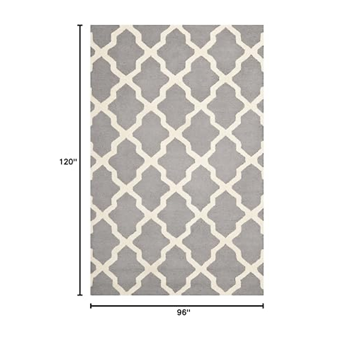 SAFAVIEH Cambridge Collection 8' x 10' Silver / Ivory CAM121D Handmade Trellis Premium Wool Area Rug