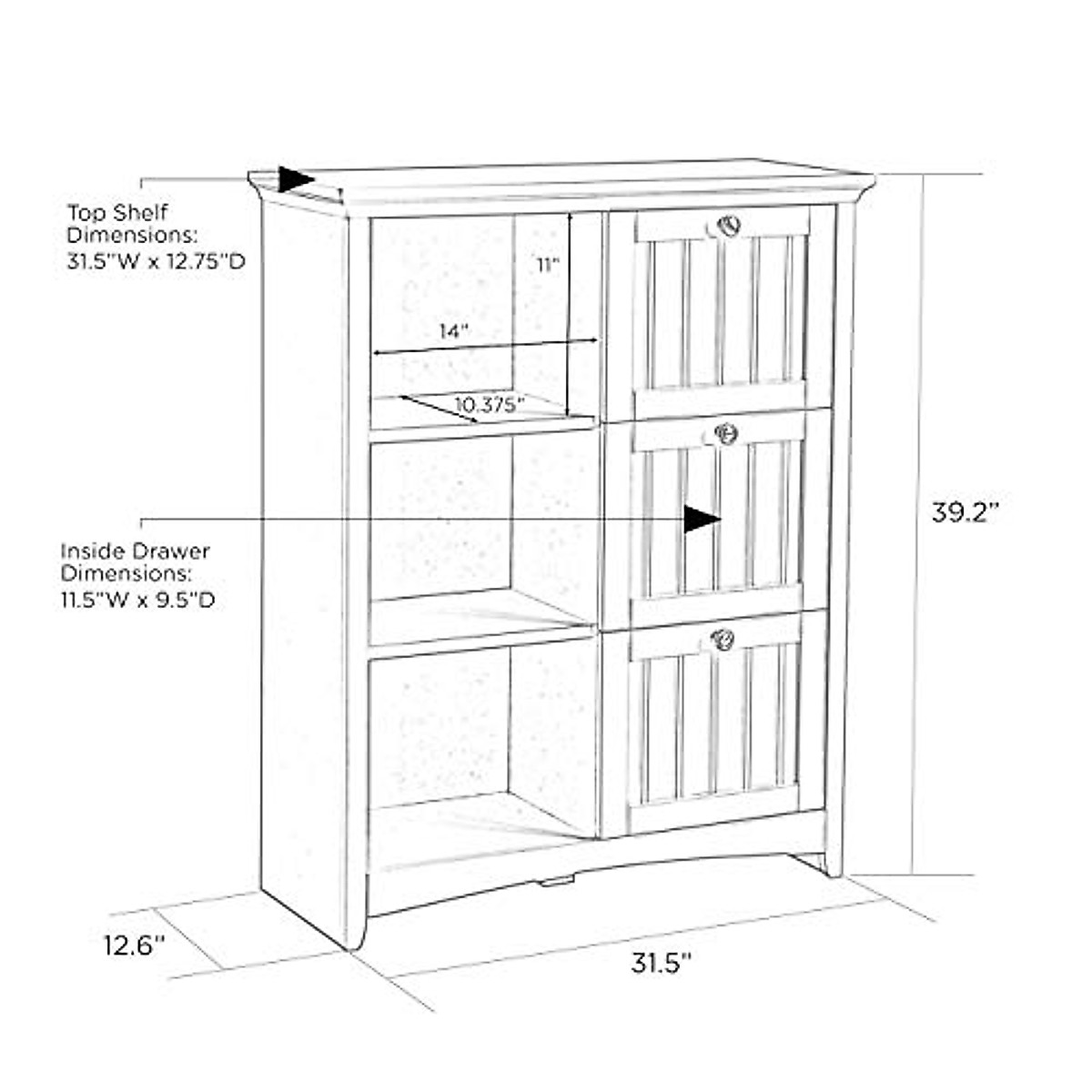 OS Home and Office accent cabinet, white