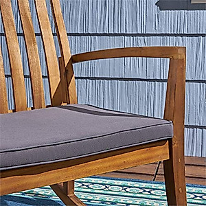 Afuera Living Modern/Contemporary Outdoor Acacia Wood Rocking Chair in Teak