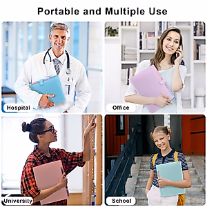 NAFY Colorful Expanding File Folder, 5 Pockets Folder with Colored Labels Portable Weave Pattern Accordion File Folder A4 Letter Size Project Organizer Document Folder for Office School (Pink)