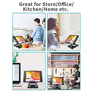 CarrieCathy Desktop Wall Mount Anti-Theft Security Kiosk POS Stand Holder Enclosure for 10.2" 2021 iPad 9th Gen 2020 iPad 8th Gen 2019 iPad 7th Gen, Flip & 360° Swivel Design