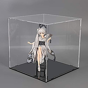 A+ DESIGN Clear Acrylic Display Case Assemble Collectibles Box Alternative Glass Case for Display Action Figures Home Storage & Organizing Toys (8x8x8 inch; 20.5x20.5x20.5 cm)