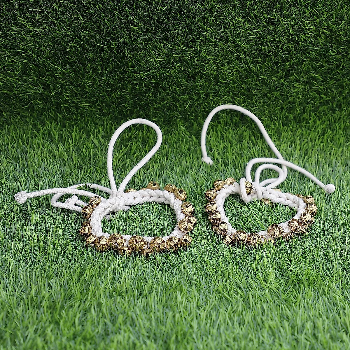 Arts Of India Ghungroo 50-50 Bells Pair, Ghungru 2 cm 14 No. Big Bells (Total 100 Bells) Dancing Bells ghungroo kathak 50 bells