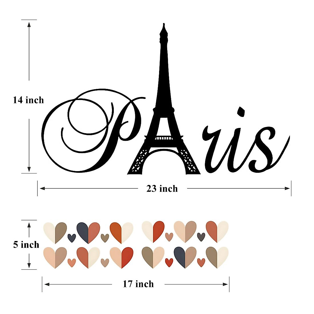 Lchen Paris Eiffel Tower Removable PVC Wall Sticker Home Kids Room Decor Art Decal(12.6"x19.7")