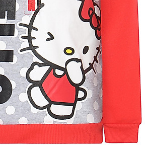 Hello Kitty Sanrio Girls Half Zip Up Hoodie for Toddlers, Little and Big Girls Red