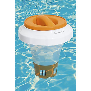 Flowclear Floating Pool Chemical Dispenser with ChemGuard Glove