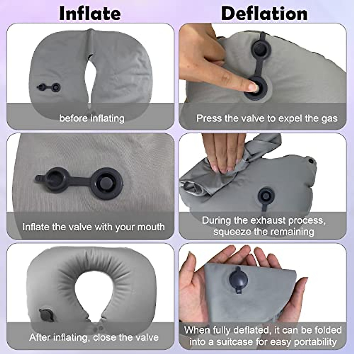 Inflatable Foot Rest Pillow for Travel Adjustable Three Layers for Adults Kids to Sleep While Traveling Suitable for Office Home with Pump Neck Pillow Eye Mask Earplugs and Portable Drawstring Bag