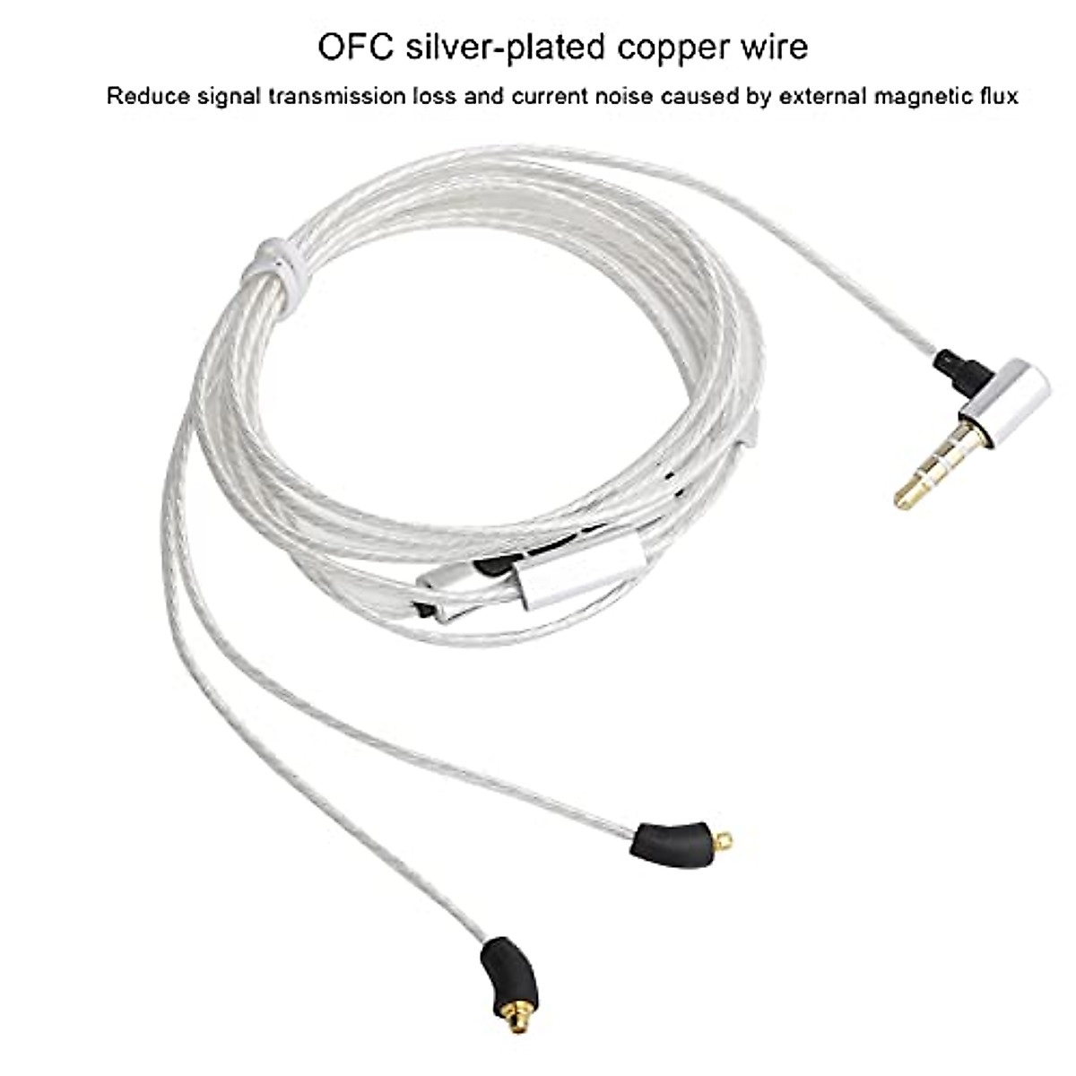 Vbestlife Game Headphone Cable,Plug and Play Earphone Cable,3.5 mm Audio Cable with High Transparent PVC Shell,Volume Adjustment,Microphone,fit for Xelento, for Alo Andromeda Earphones